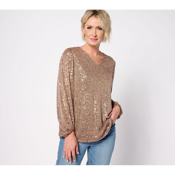 Belle by Kim Gravel | Tops | Belle By Kim Gravel Womens Top Sz S Jingle ...